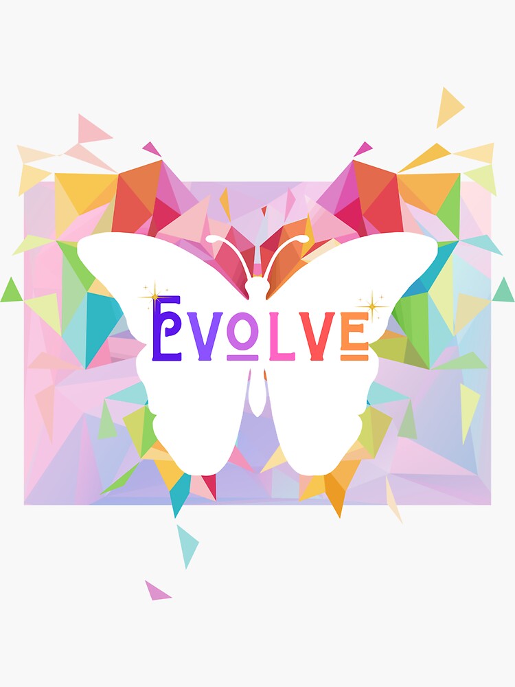 "Evolve butterfly geometric rainbow " Sticker for Sale by EmilyAnne888 ...