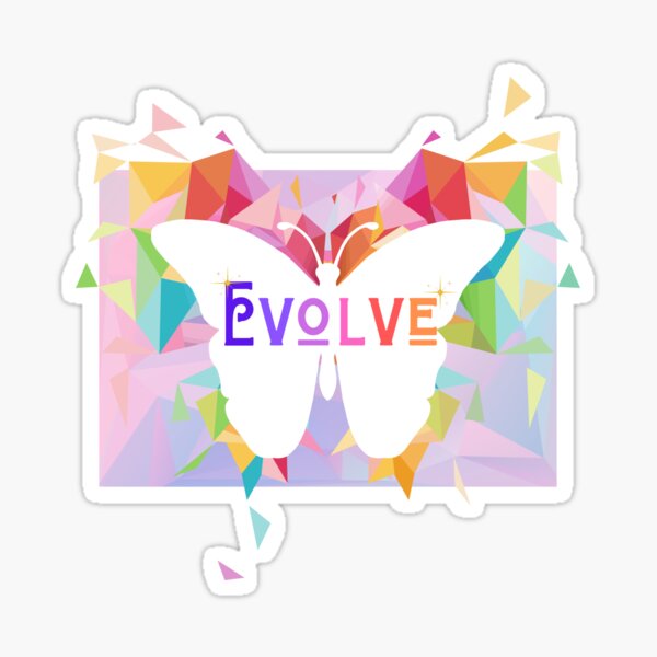 "Evolve butterfly geometric rainbow " Sticker for Sale by EmilyAnne888 ...