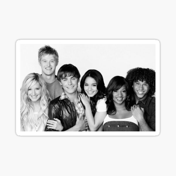 "HSM Cast, black and white, No. 2b" Sticker for Sale by amaliebmadsen ...
