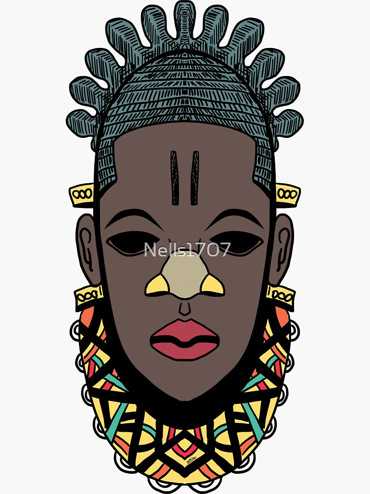 "Copie de African Yoruba mask " Sticker by Nells1707 | Redbubble