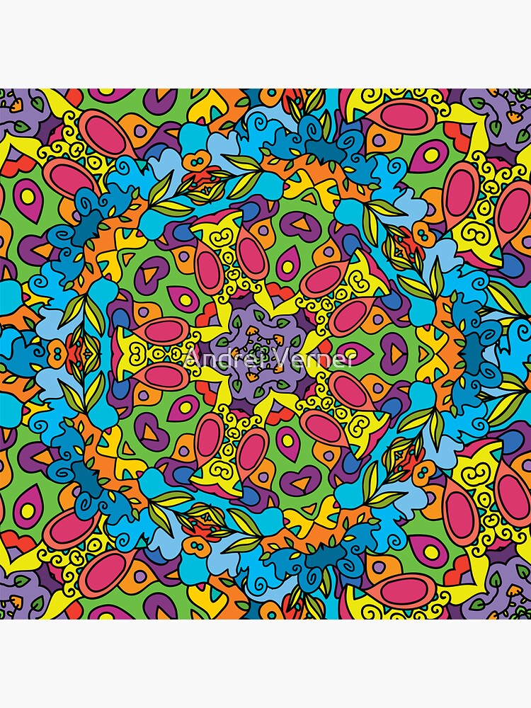 "Psychedelic LSD Trip Ornament 0003" Sticker for Sale by grebenru ...