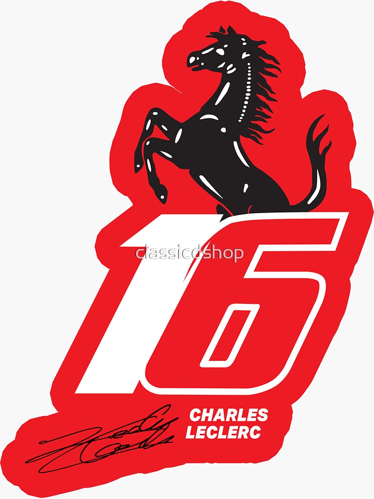 "F1 Charles Leclerc 16 " Sticker for Sale by classicdshop | Redbubble
