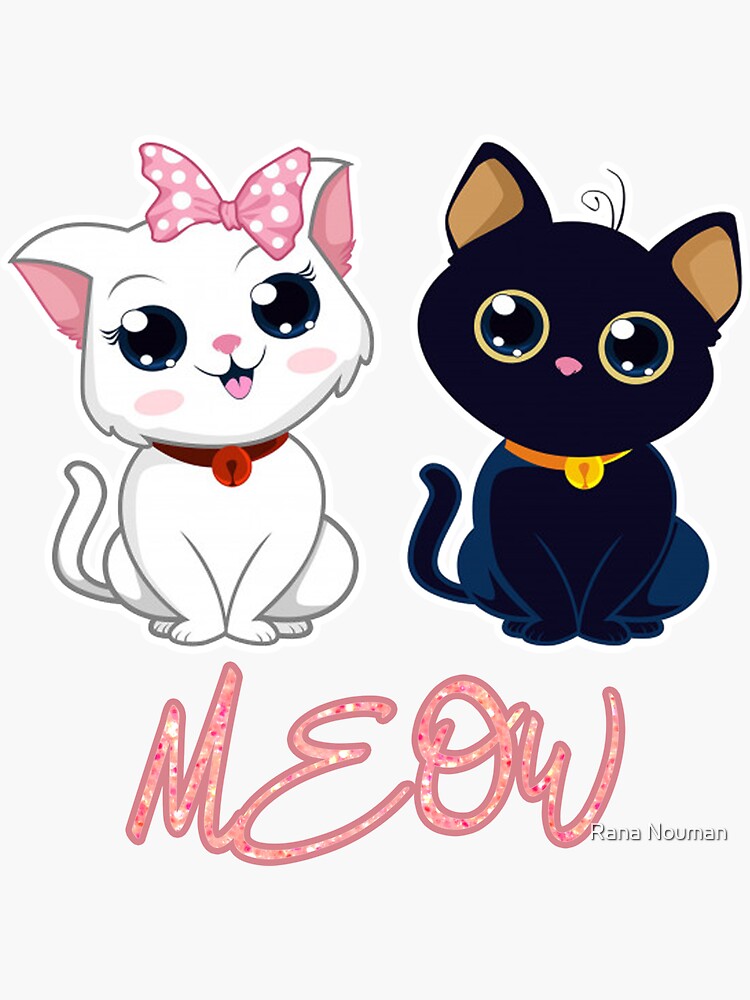 "Cute Kittens(Meow) Sticker" Sticker for Sale by RNStudio | Redbubble