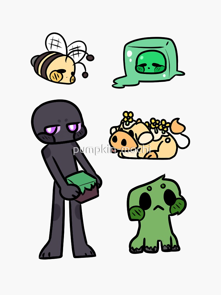"minecraft mob stickers sheet 1" Sticker for Sale by pumpkin-mochi ...