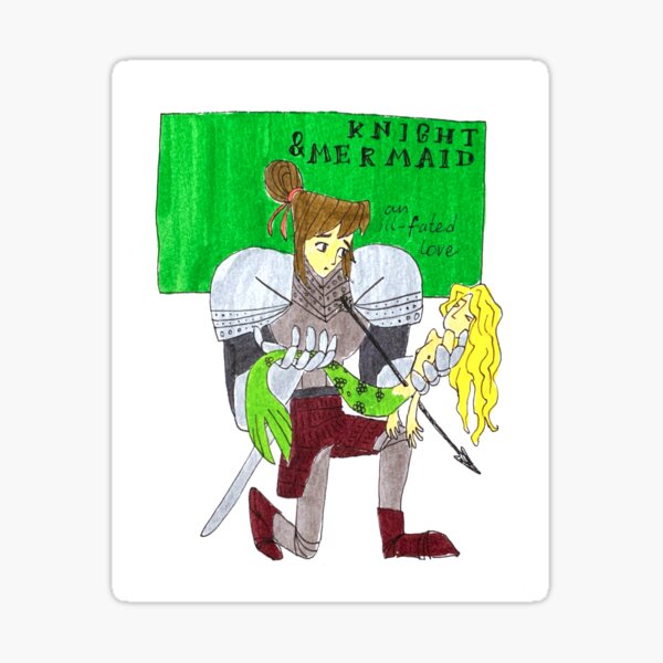 "Knight & Mermaid" Sticker by MissFiatLux | Redbubble