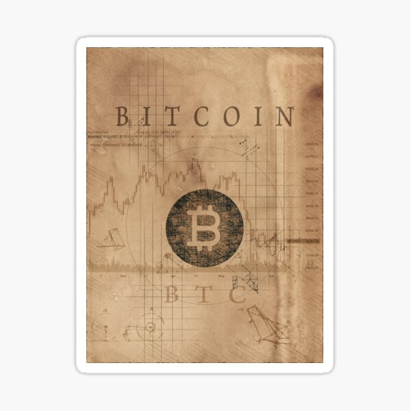 "BITCOIN VINTAGE INVENTION " Sticker for Sale by ftimagens | Redbubble
