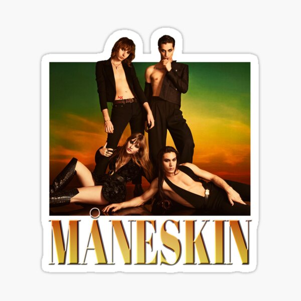 "MANESKIN Måneskin Vintage Glam Rock" Sticker by lacato | Redbubble