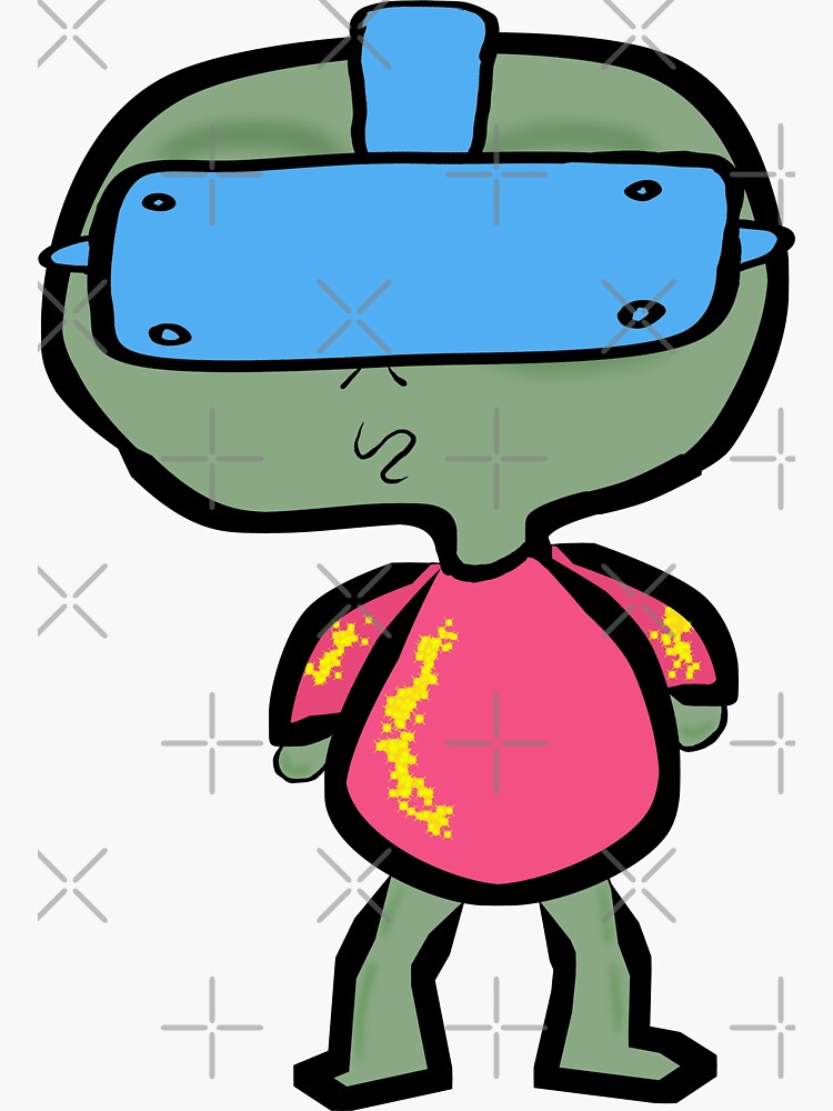 "Alien VR Gamer - Alien VR glasses" Sticker for Sale by phys | Redbubble