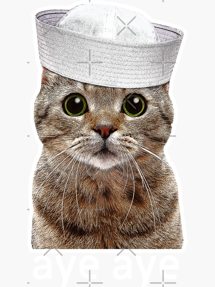 "Aye Aye Sailor Cat" Sticker by TheUrbanSailor | Redbubble