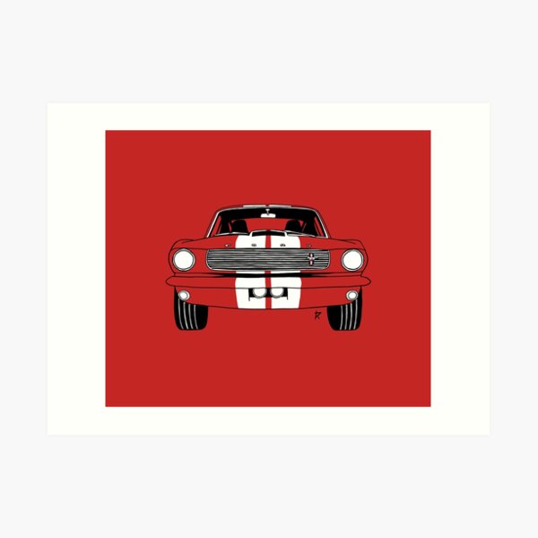 "Ford Mustang Shelby Red Background" Art Print for Sale by Cardrawing ...