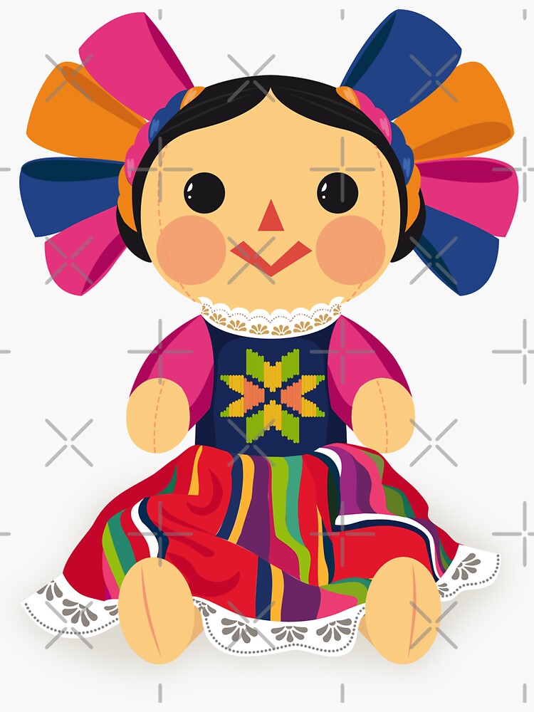 Sticker « Poupée mexicaine, Maria. Poupée Otomi mexicaine. Poupée de chiffon mexicaine ...