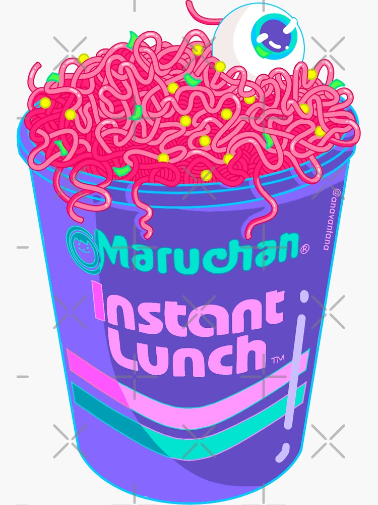 "MaruChan - Purple Noodles" Sticker for Sale by AnaVantana | Redbubble