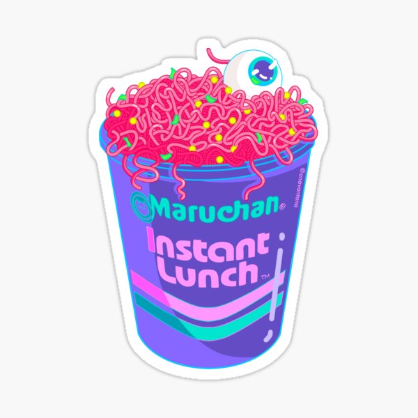 "MaruChan - Purple Noodles" Sticker for Sale by AnaVantana | Redbubble