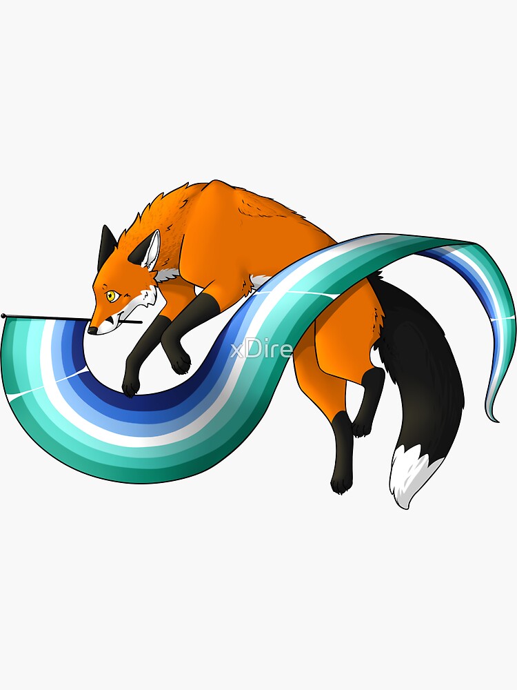 "Pride Flag Fox - Gay [Male]" Sticker for Sale by xDire | Redbubble