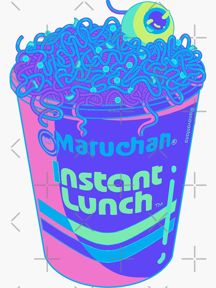 "MaruChan - Blue Noodles" Sticker for Sale by AnaVantana | Redbubble
