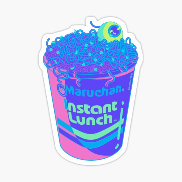 "MaruChan - Blue Noodles" Sticker for Sale by AnaVantana | Redbubble
