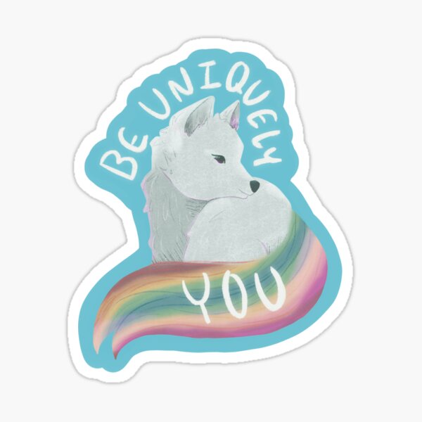 "Be uniquely you!" Sticker for Sale by Artsyfartsyart | Redbubble