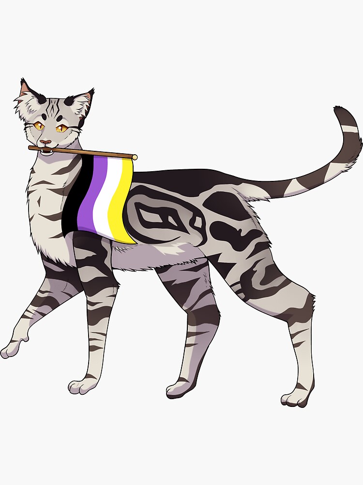 "Non-binary Flag Pride Cat" Sticker for Sale by SolSlowlyFading | Redbubble