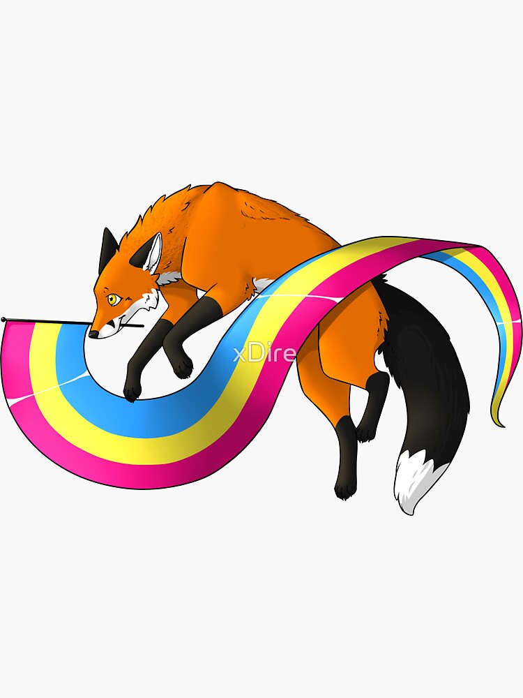 "Pride Flag Fox - Pansexual" Sticker for Sale by xDire | Redbubble
