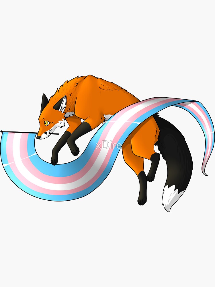 "Pride Flag Fox - Trans" Sticker for Sale by xDire | Redbubble