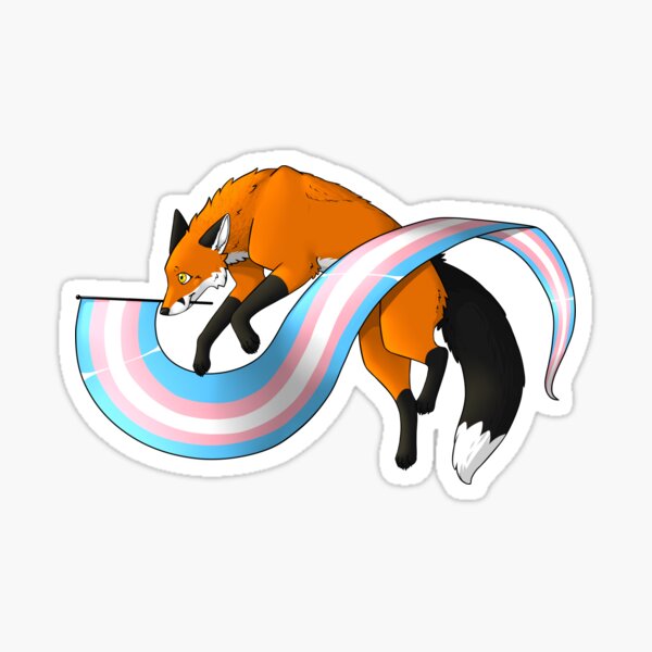 "Pride Flag Fox - Trans" Sticker for Sale by xDire | Redbubble