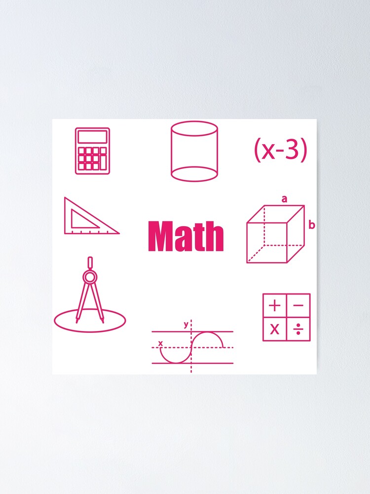 "Math Subject Sticker Pack in Pink " Poster for Sale by FSUOriginals ...