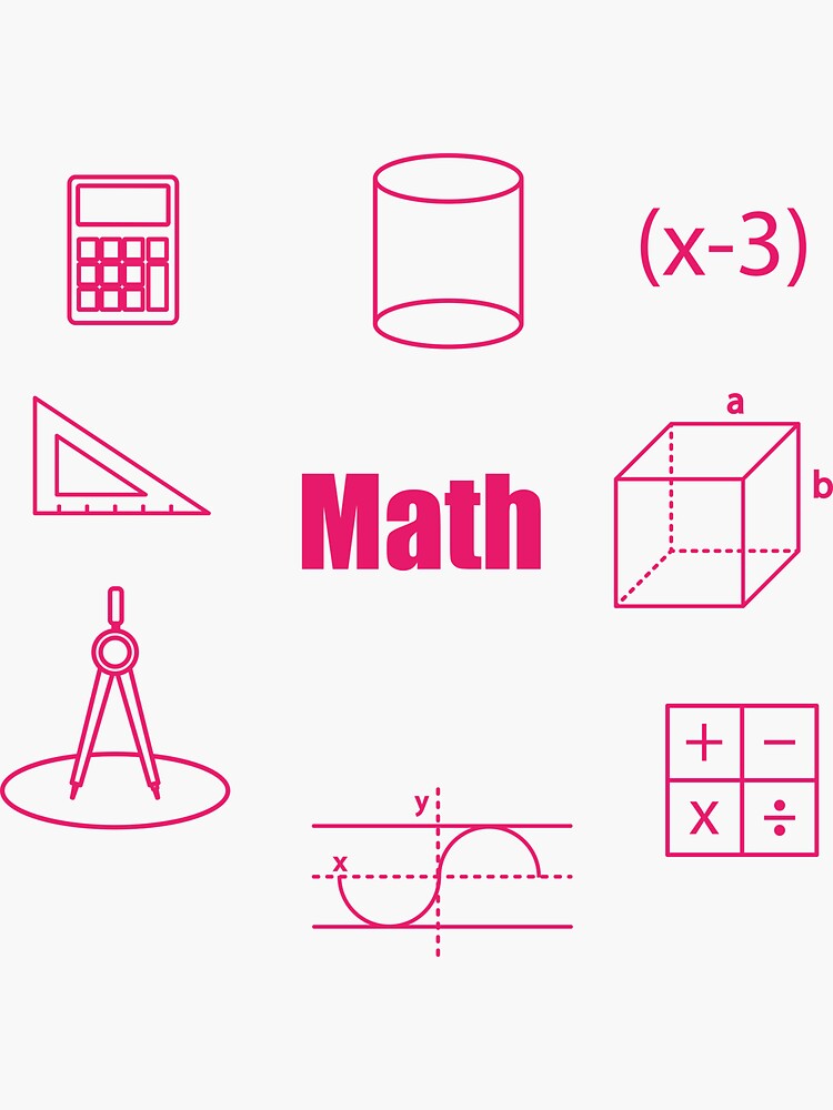 "Math Subject Sticker Pack in Pink " Sticker for Sale by FSUOriginals ...