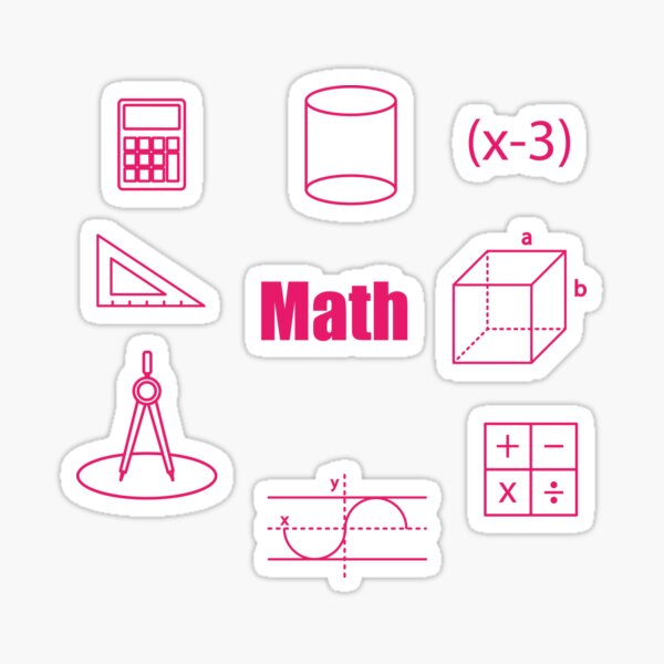 "Math Subject Sticker Pack in Pink " Sticker for Sale by FSUOriginals ...