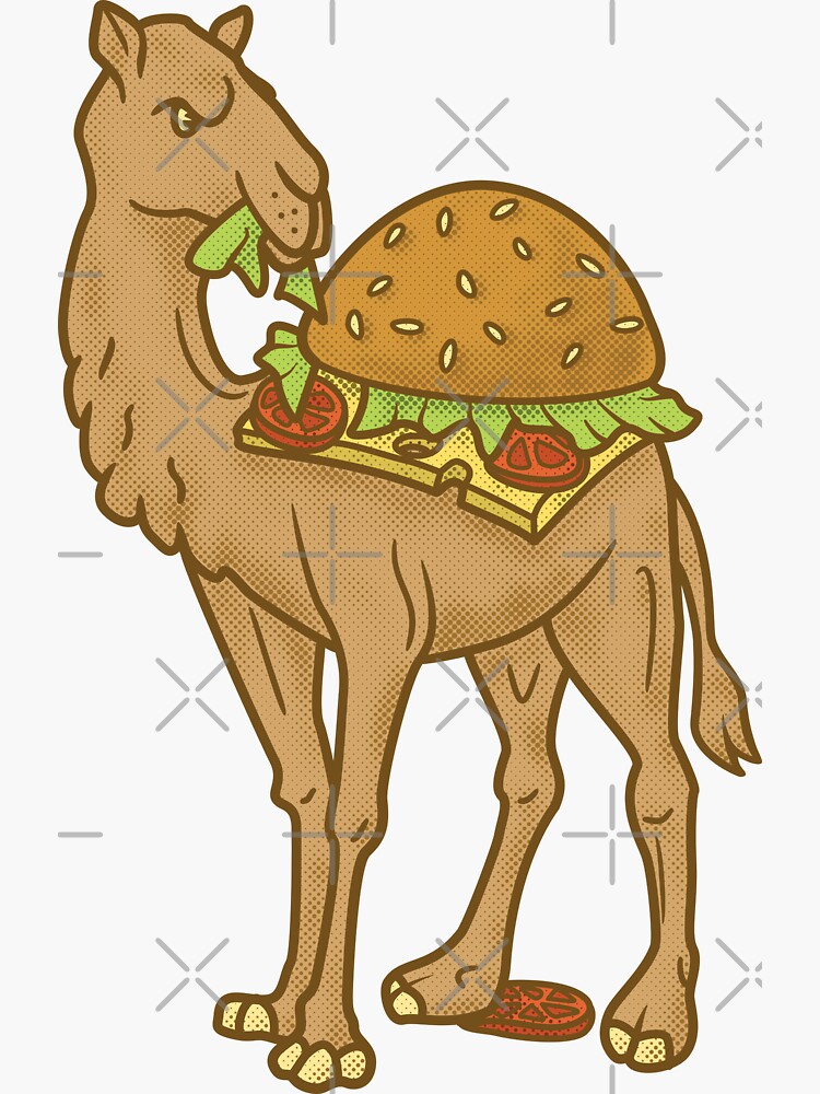 "CAMEL & BURGER" Sticker by gotoup | Redbubble