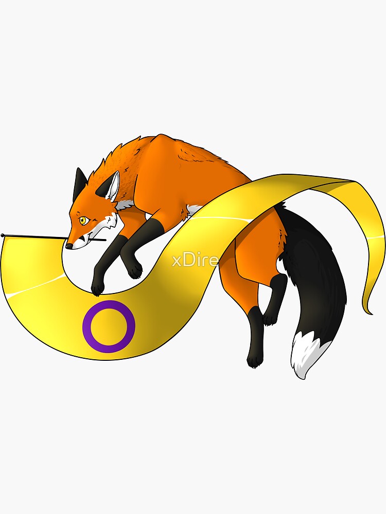"Pride Flag Fox - Intersex" Sticker for Sale by xDire | Redbubble