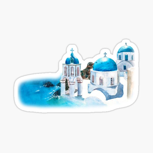 "Santorini" Sticker for Sale by ZephyrArtVN | Redbubble