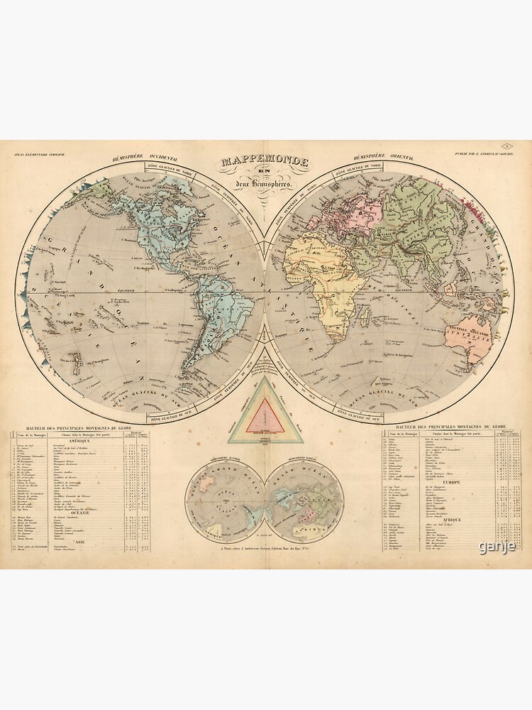 "World map in 1838" Sticker for Sale by ganje | Redbubble