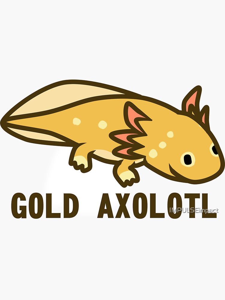"Gold axolotl" Sticker for Sale by IMPULSEimpact | Redbubble