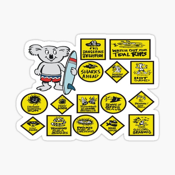"Get swept away with these cute cartoon Aussie beach warning signs ...