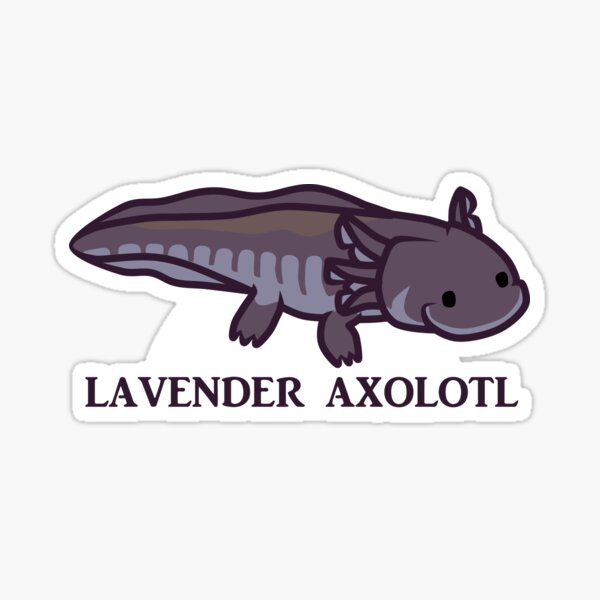 "Lavender axolotl" Sticker for Sale by IMPULSEimpact | Redbubble
