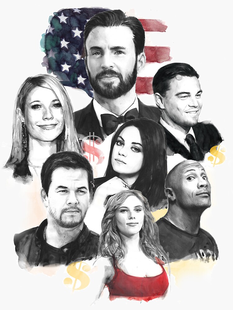 "American actors" Sticker by KarimYounisOmar | Redbubble