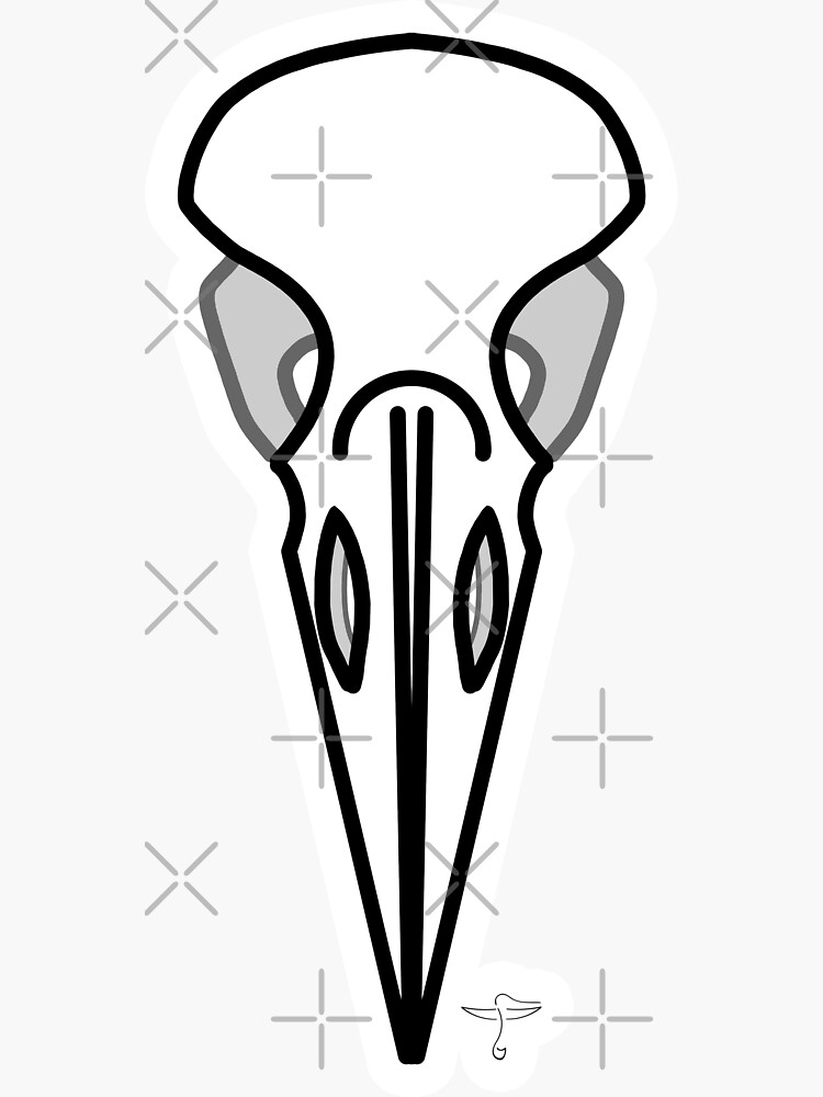 "Simple Raven Skull" Sticker for Sale by DeStoya | Redbubble
