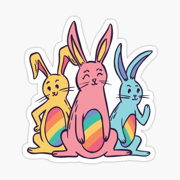 " LGBTQ+ PRIDE Rainbow rabbits" Sticker for Sale by ABEER-STYLE | Redbubble