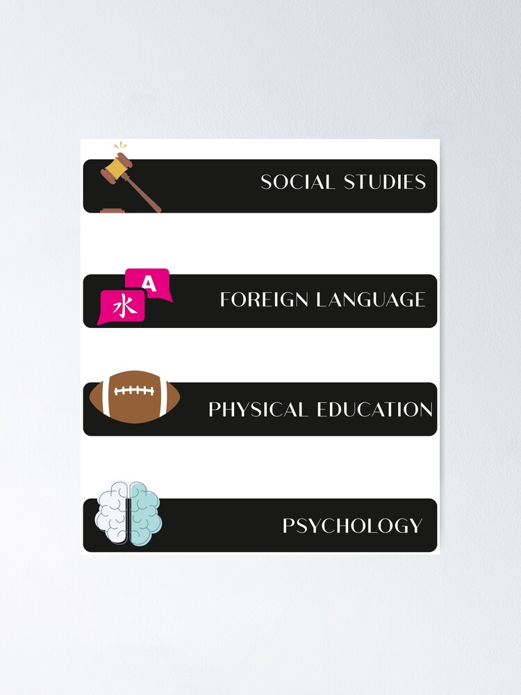 "School Subjects Sticker Pack Sticker" Poster for Sale by FSUOriginals ...