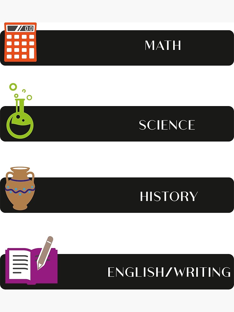 "School Subjects Sticker Pack - Math, Science, History, Writing" Art ...