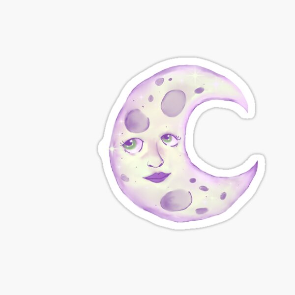 "Moon Face " Sticker for Sale by BellaRoseLee | Redbubble