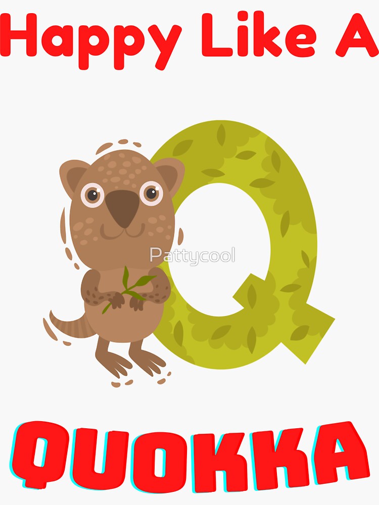"Happy like a quokka " Sticker by Pattycool | Redbubble