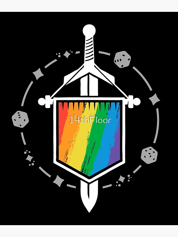 "Gay Gaymer Geek Pride Asex Gamer LGBT Sword Shield" Art Print for Sale ...