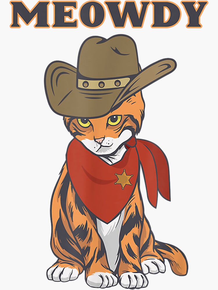 "Meowdy Cowboy | Catboy | Western Country Cat" Sticker for Sale by ...