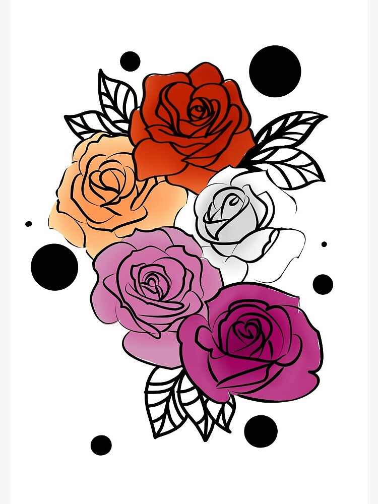 "Lesbian Pride Flag Flowers Floral Aesthetic LGBT " Spiral Notebook for ...