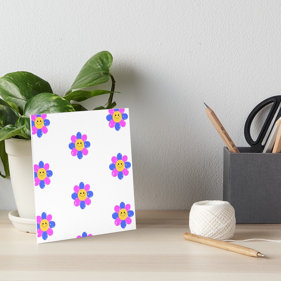 "Cute Kidcore Flower Smiley" Art Board Print by SYNTASTIC | Redbubble