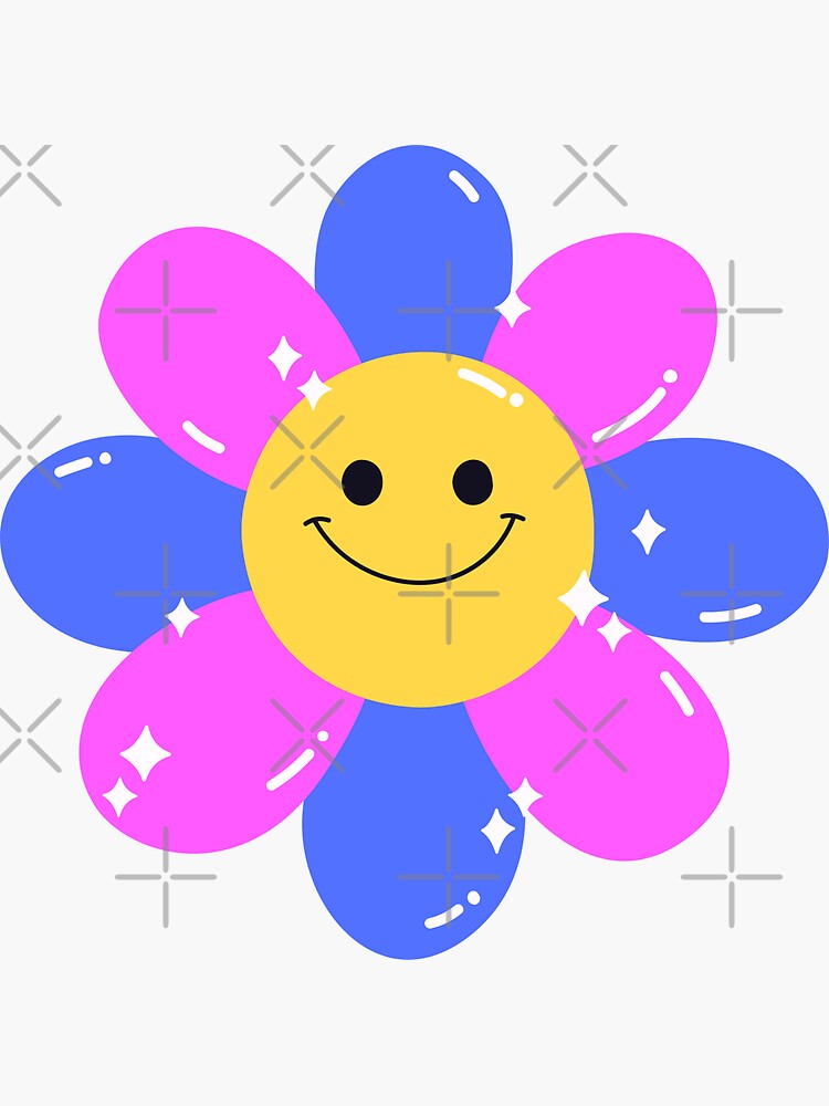 "Cute Kidcore Flower Smiley" Sticker for Sale by SYNTASTIC | Redbubble