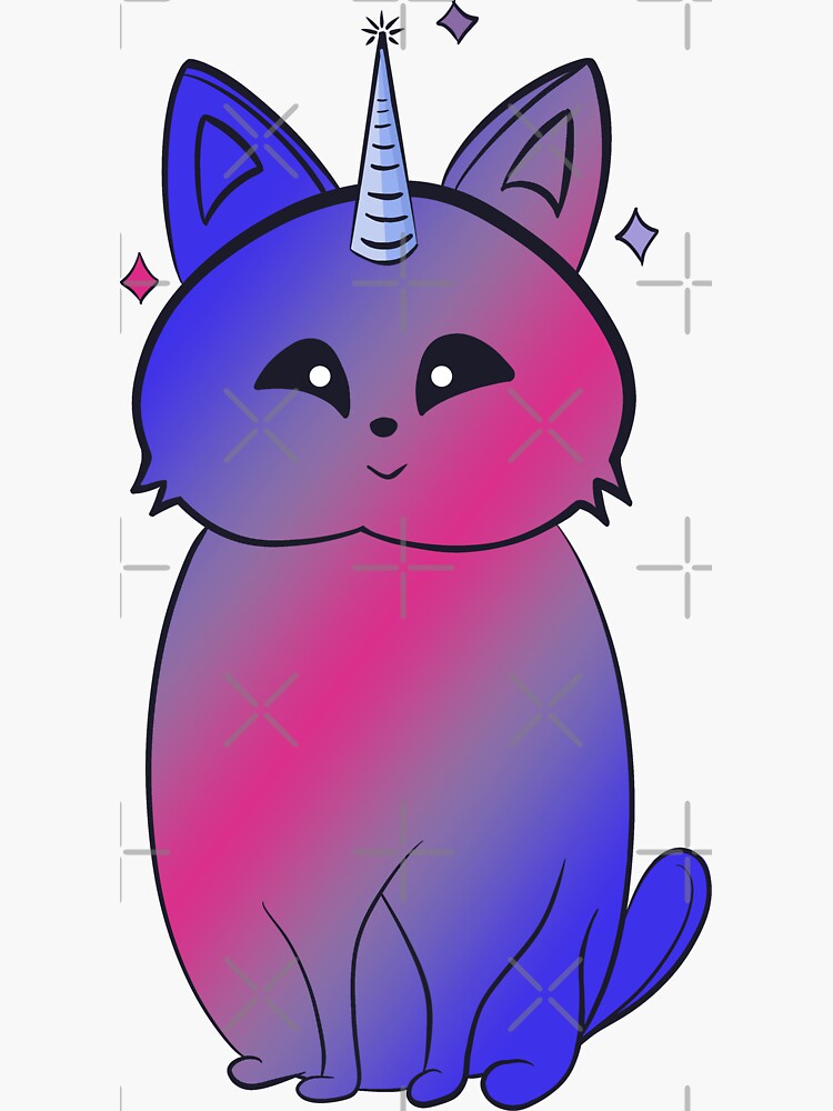"Cute Bisexual cat " Sticker for Sale by karinkasvit | Redbubble
