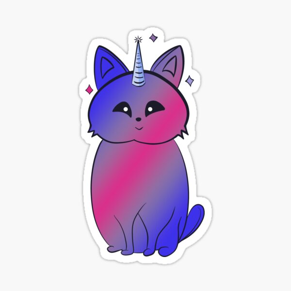"Cute Bisexual cat " Sticker for Sale by karinkasvit | Redbubble