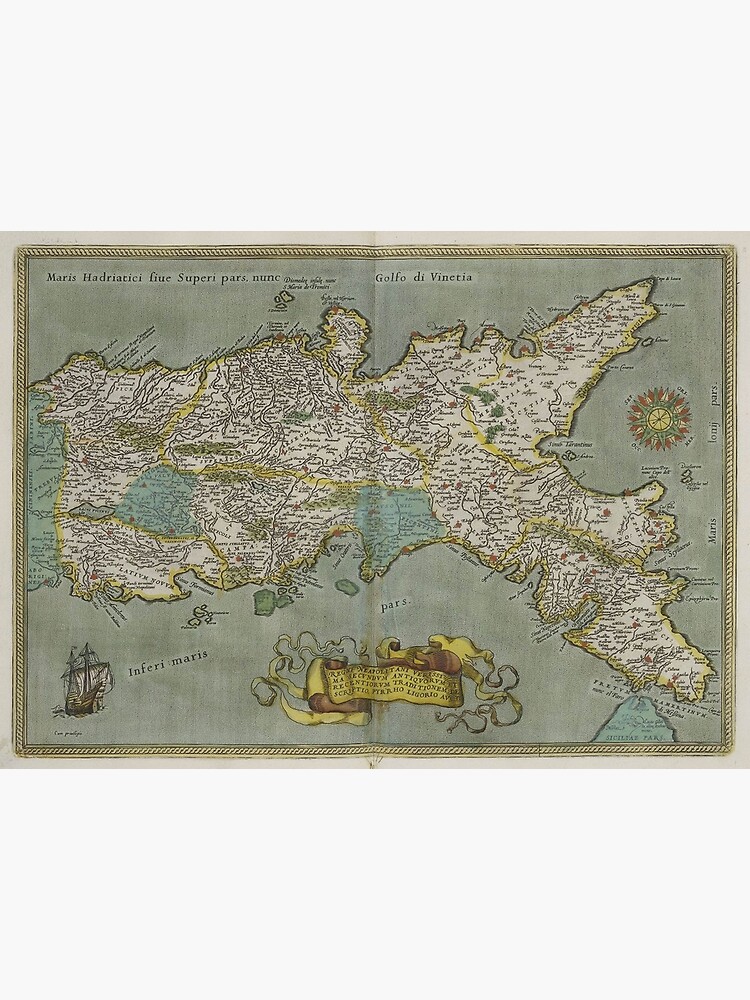 "Vintage Map of The Kingdom of Naples (1608)" Poster for Sale by ...
